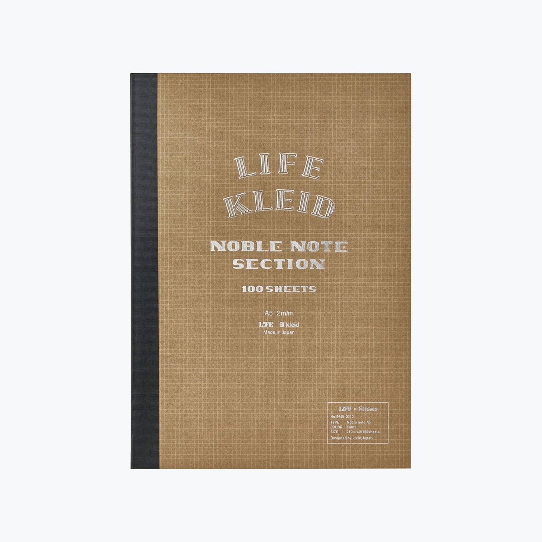 Life x Kleid - Notebook - Noble Note 2mm Grid - A5 - Camel