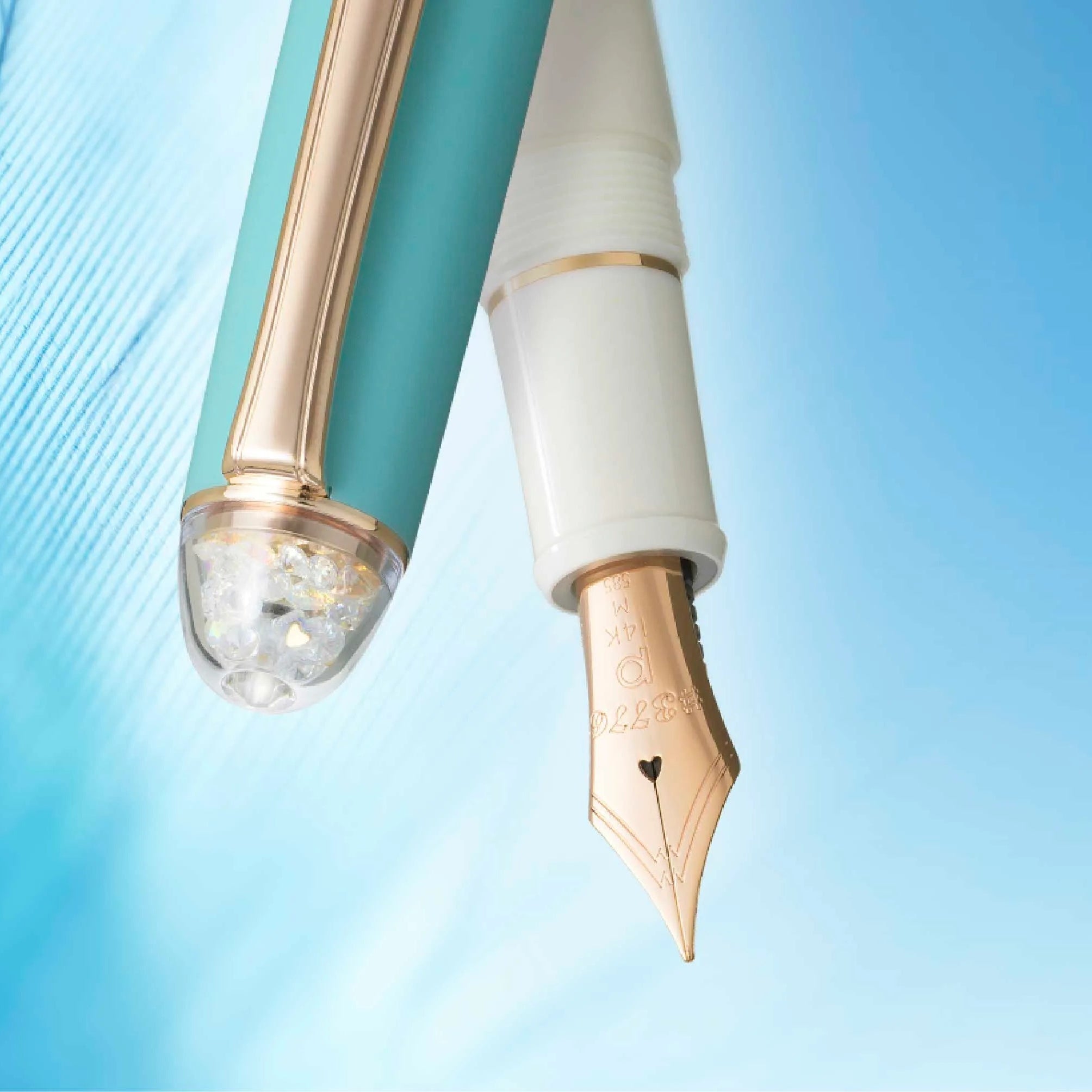 Platinum | #3776 Shape of Heart Bluebird Fountain Pen