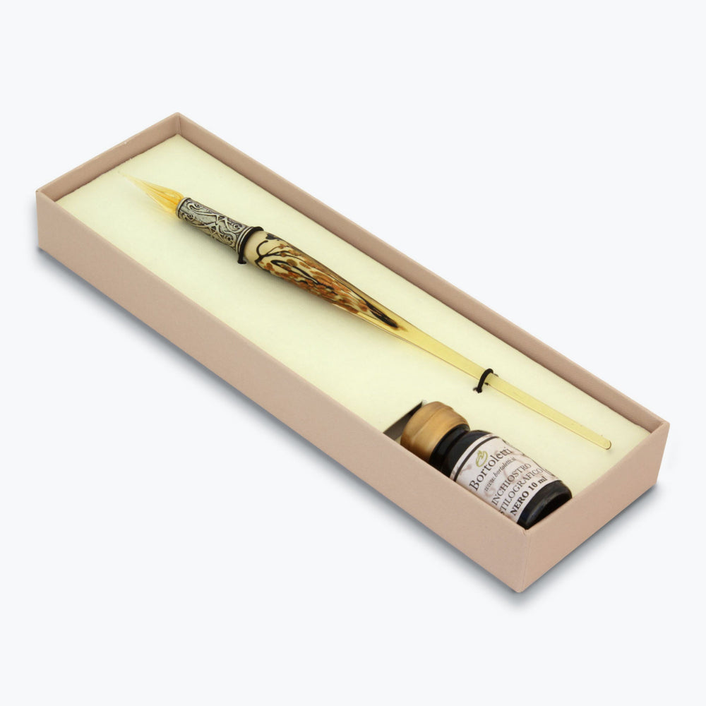 Bortoletti | Calligraphy Glass Pen Set Ivory - Bookbinders Design