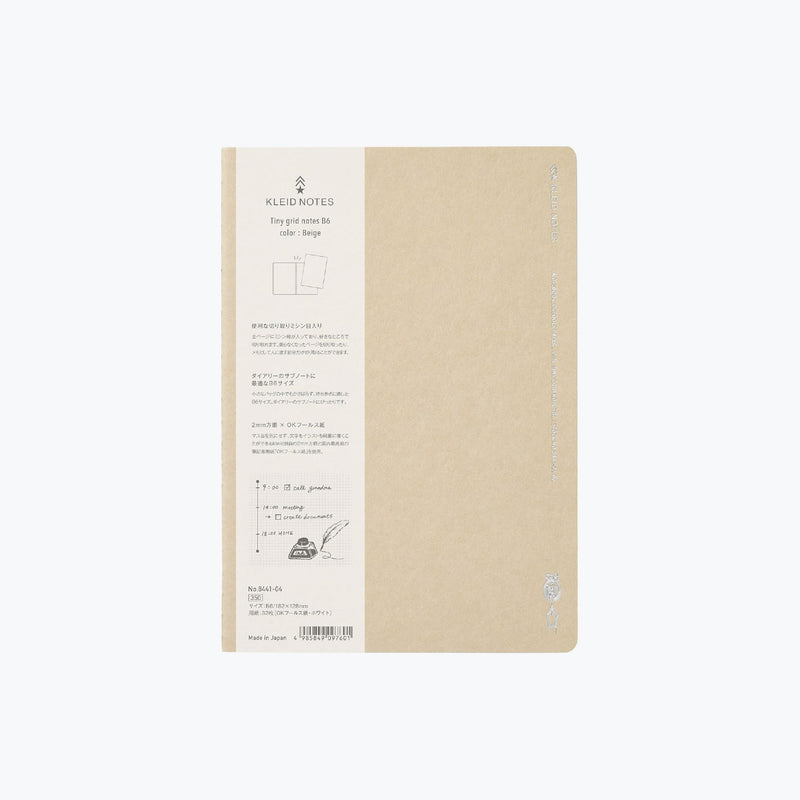 Kleid - Notebook - Tiny Grid - B6 - Beige
