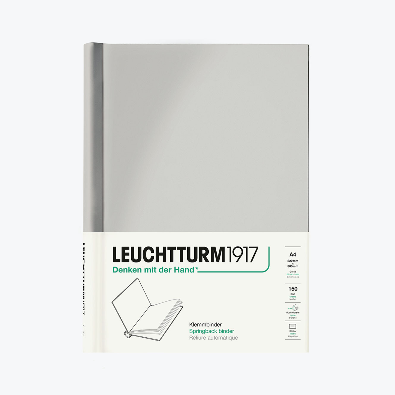 Leuchtturm1917 | A4 Springback Binder | Light Grey | Flexible Binding