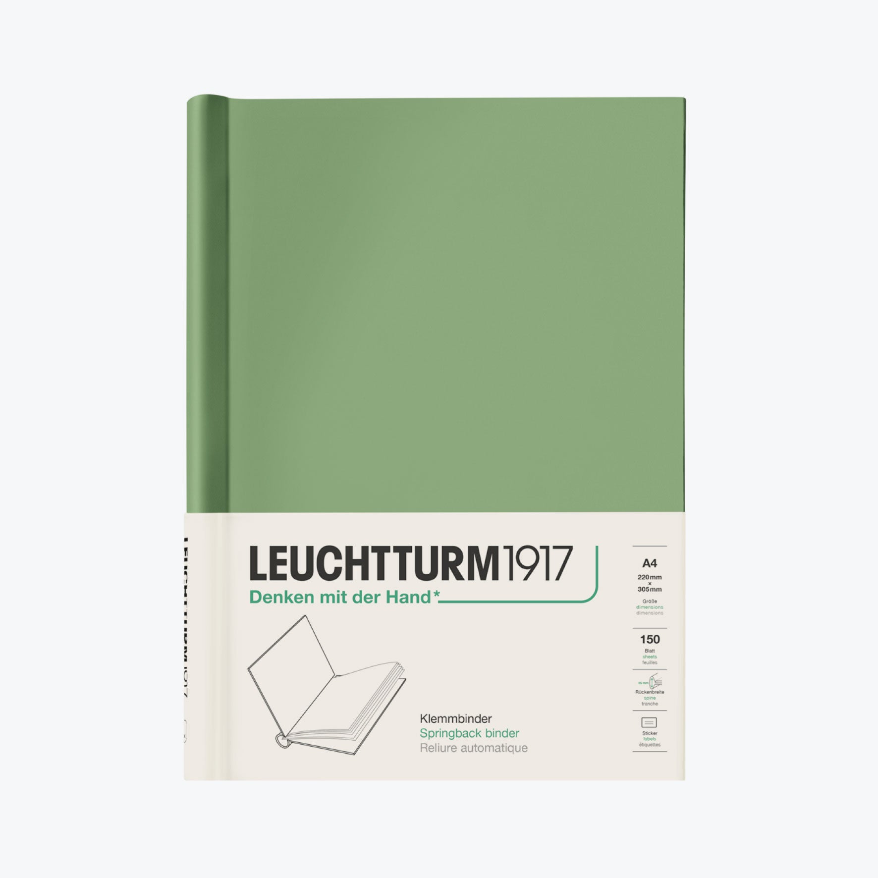 Leuchtturm1917 | A4 Springback Binder | Sage | Flexible Binding
