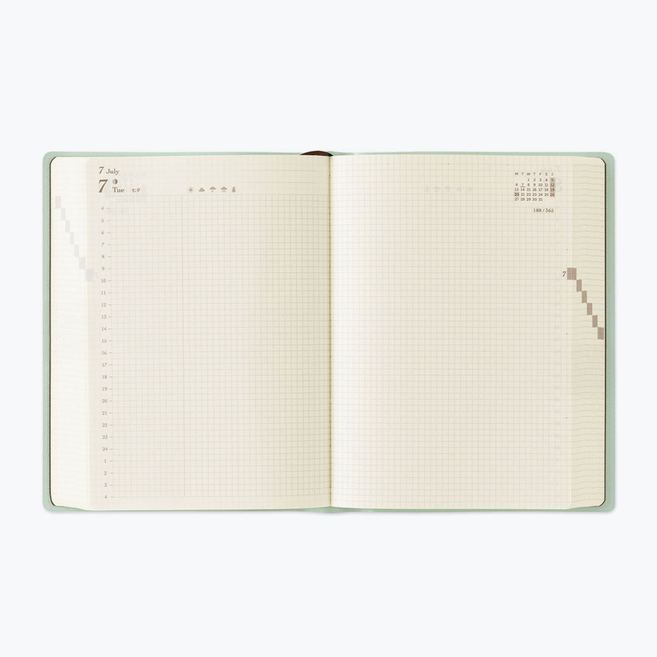 Midori | 2026 Diary A6 Hibino Blue-Green - Bookbinders Design