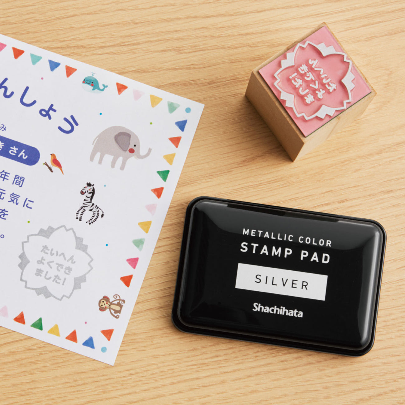 Shachihata | Stamp Pad Metallic Silver - Bookbinders Design